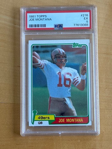 Joe Montana #216 1981 Topps Rookie Card SF 49ers — PSA 5 EX *freshly ...