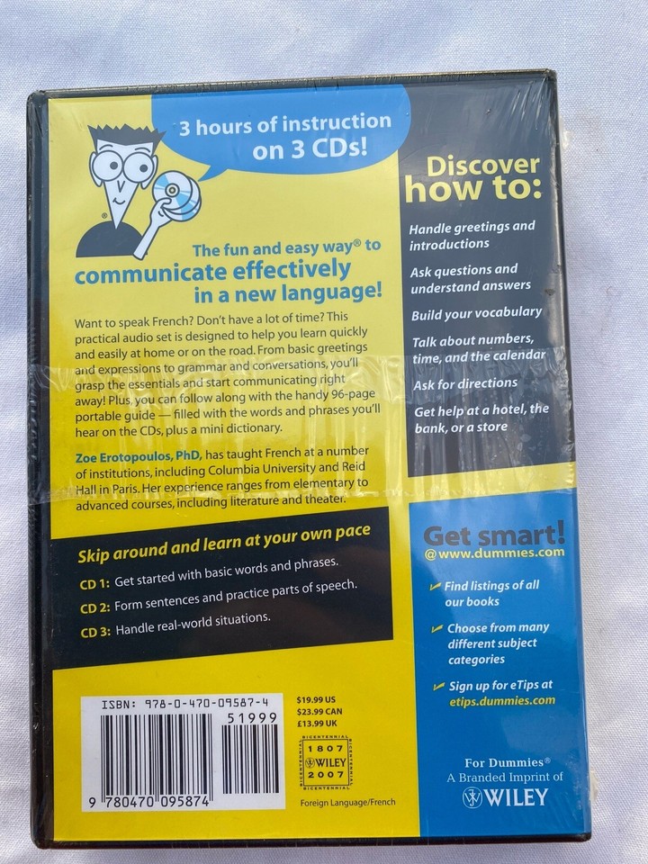 French for Dummies Audio Set by Zoe Erotopoulos 3 CD Set Sealed ...
