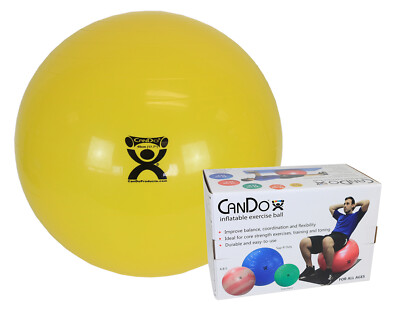CanDo Inflatable Exercise Ball - Yellow - 18" (45 cm), Retail Box | eBay