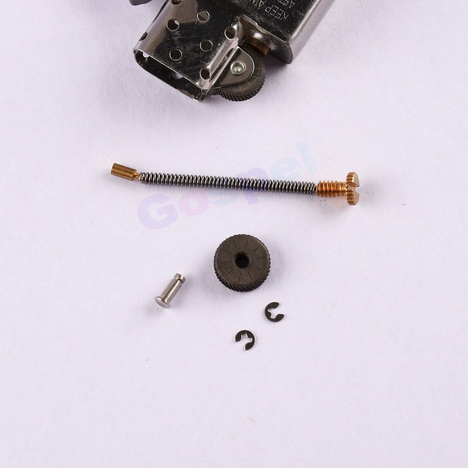 1 Set Lighter Repair Part flint screw spring + base flint wheel with ...