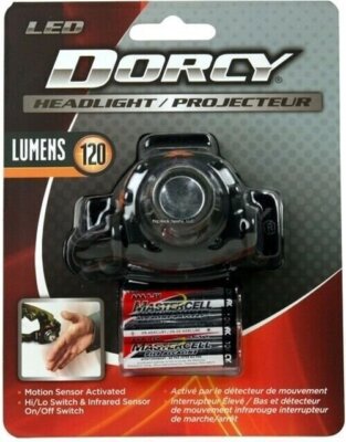 Dorcy 200 Lumen Lightweight Motion Sensor LED Headlight with Motion ...