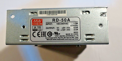 RD-50A 5V Switching Power Supply, Lightly Used, Tested Good. Mean Well ...