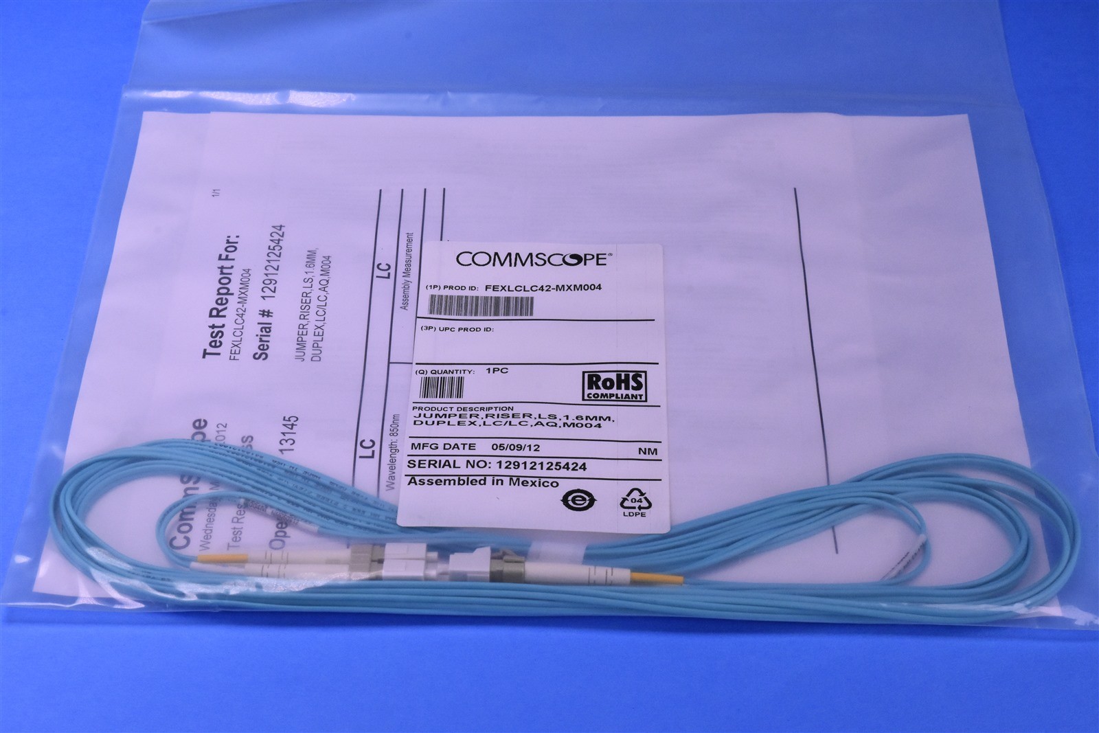 CommScope FEXLCLC42-MXM004 550 LC to LC Fiber Patch Cord 1.6 mm Duplex ...