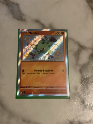 Mankey 169/091 Shiny Rare Pokemon TCG Scarlet & Violet Paldean Fates | eBay