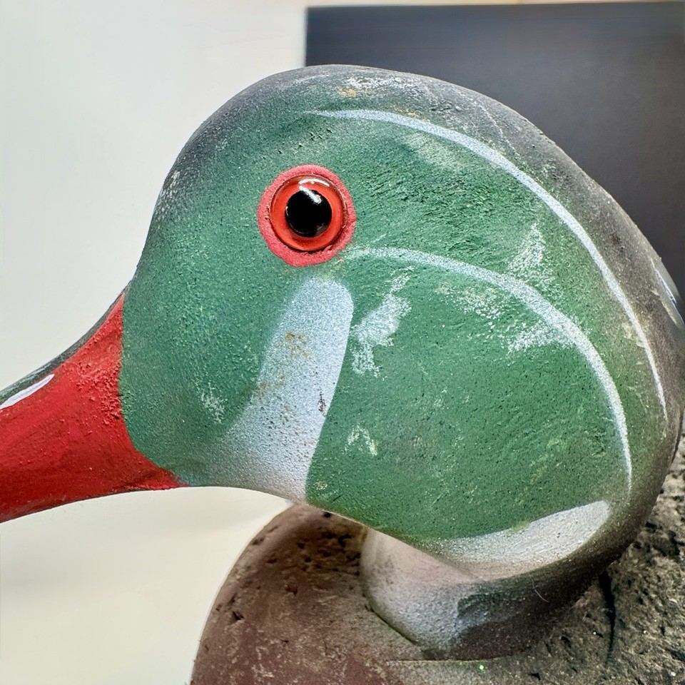 VTG All Original LL Bean Drake Wood Head Cork Body Duck Decoy Glass ...
