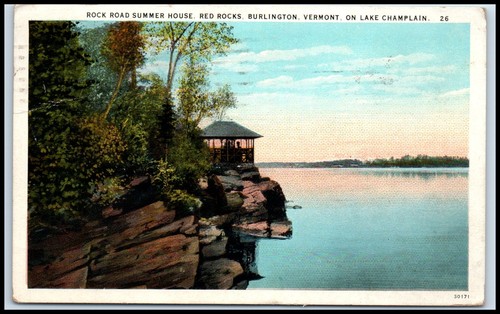 Postcard ROCK ROAD SUMMER HOUSE, RED ROCKS, BURLINGTON, VERMONT, ON ...