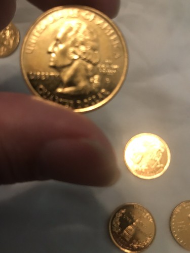 2000 D United States Statehood Quarter Gold Plated Quarter Set All Five ...