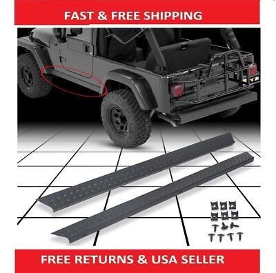 Pair New Side Body Armor Rocker Panel Kit For Jeep 1997-2006 TJ ...