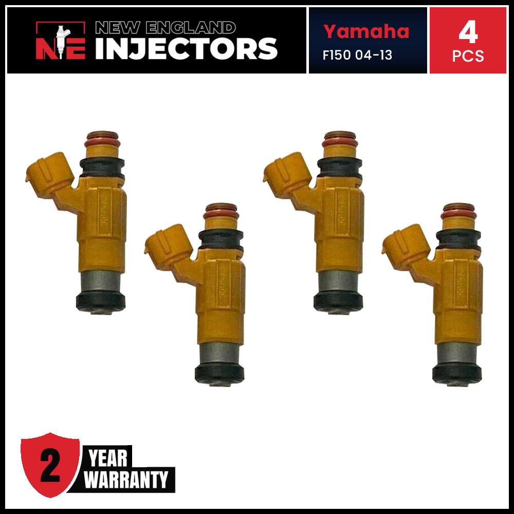 Yamaha F150 04-13 CDH275 Fuel Injectors Flow Tested Cleaned (4) 63P ...