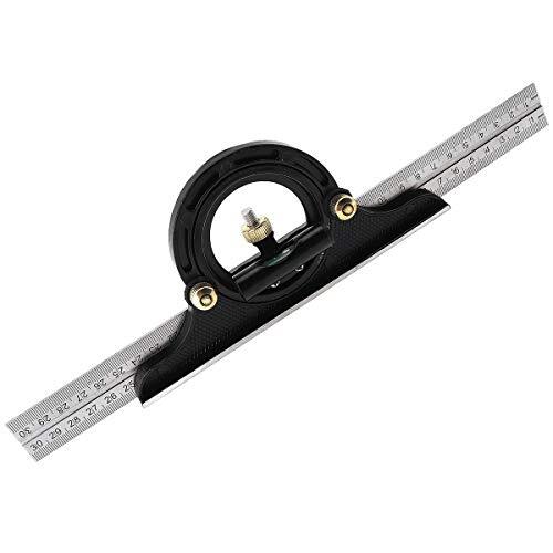 12" Adjustable Sliding Combination Square Ruler & Protractor Level ...