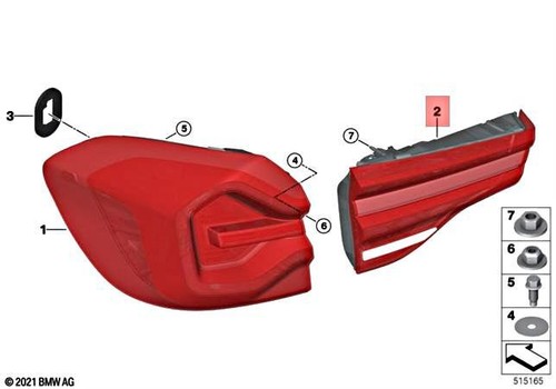 Genuine BMW X3 G08 iX3 M Sport Rear Light Tailgate Led Right ...