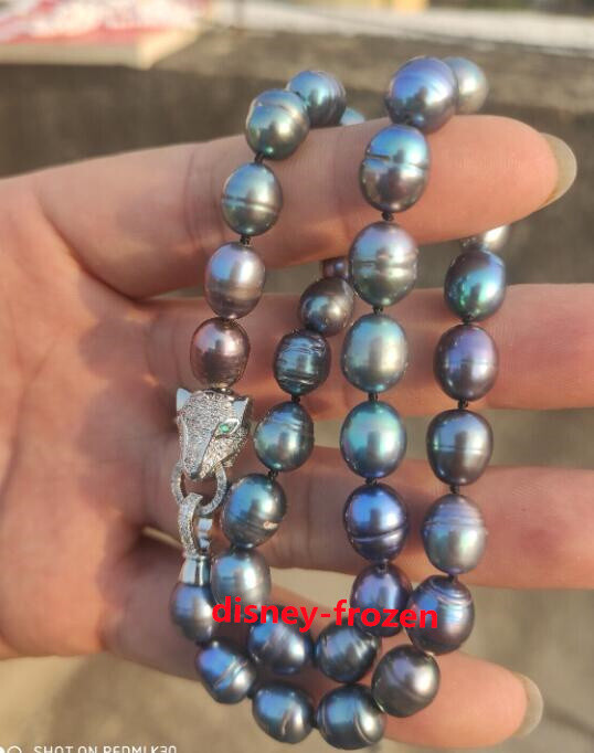 20" stunning 11-14mm AAA + real natural black baroque Pearl necklaces women | eBay