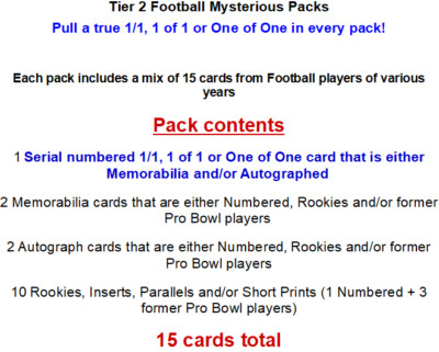 NFL FOOTBALL HOT LOT Mysterious Packs TRUE 1/1 GUARANTEED! 1 of 1 ...