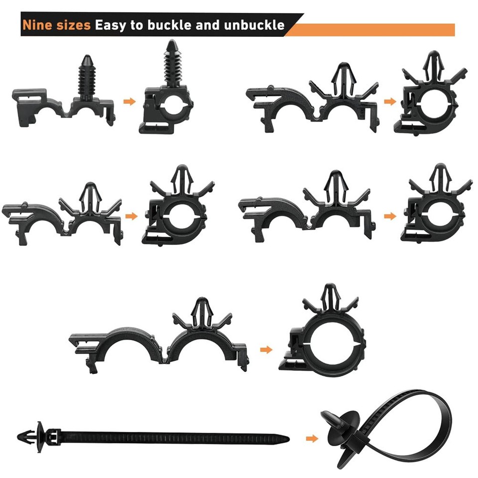 130pcs Car Wiring Harness Clamp Set Cable and Hose Retainer Clips ...