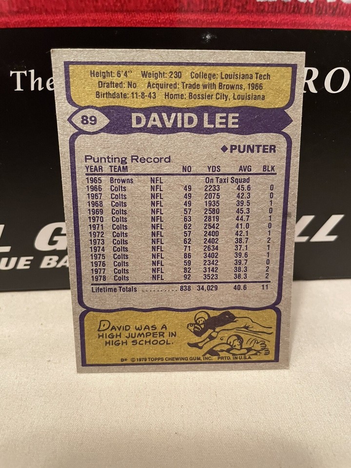 1979 Topps Football Card David Lee #89 EX/NM Combined Shipping | eBay