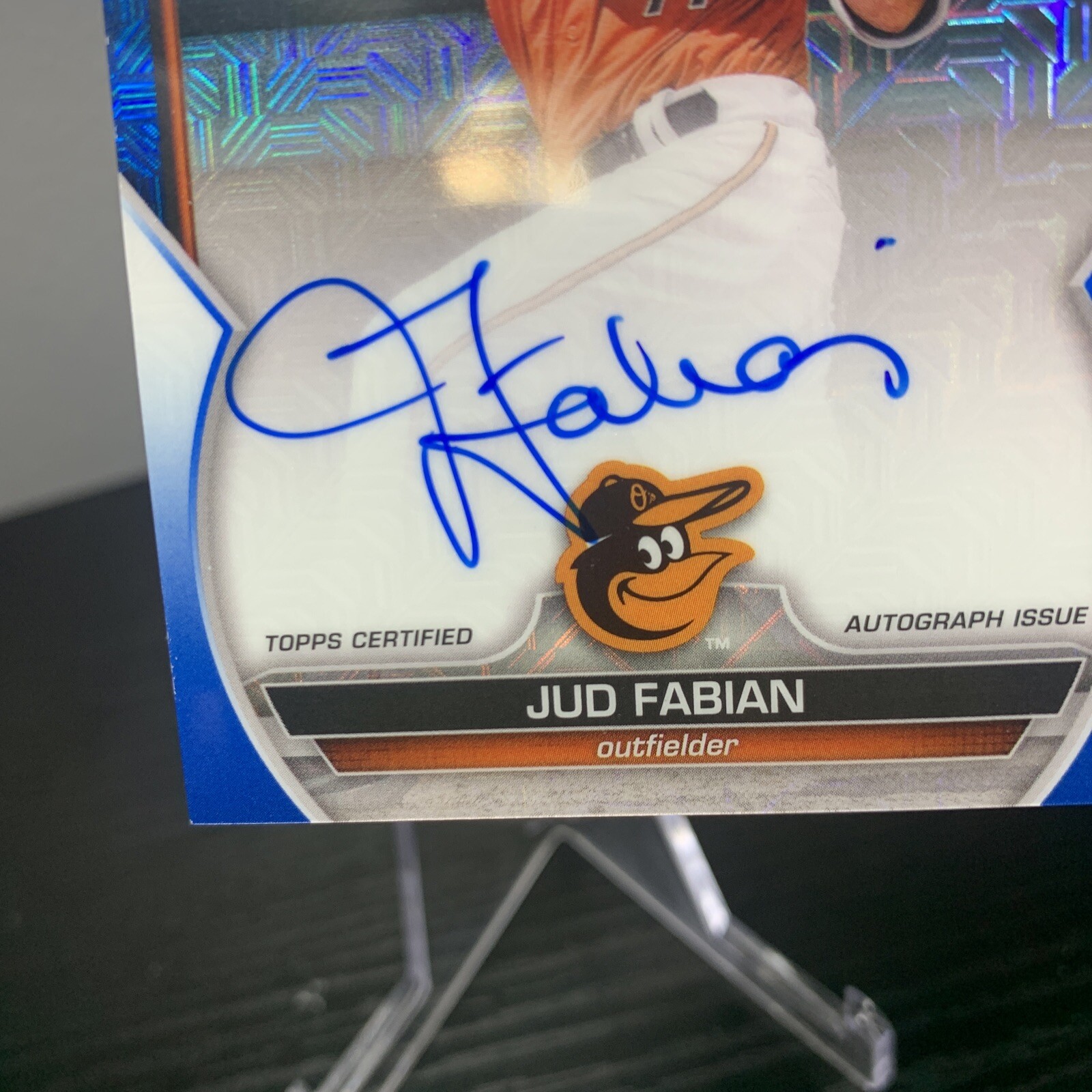2023 Bowman Chrome Jud Fabian Auto Blue Mojo Refractor /150 Orioles # ...