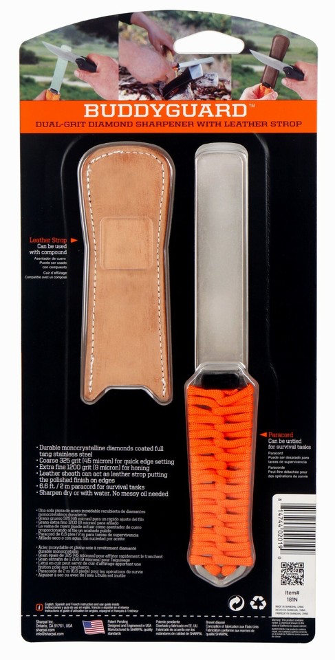 SHARPAL 325/1200# Dual-Grit Diamond Sharpening Stone with Leather Strop ...