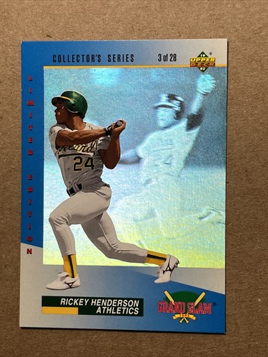 Rickey Henderson 1993 Upper Deck Denny's Grand Slam Hologram Baseball ...