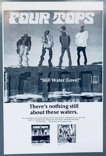 FOUR TOPS 1970 original POSTER ADVERT STILL WATER Waters Run Deep ...
