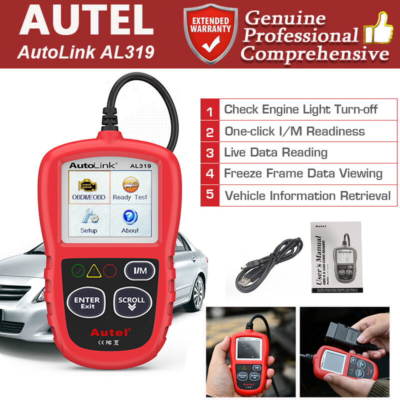 Autel AL319 Check Engine Light OBD2 Car Fault Code Reader Tester ...