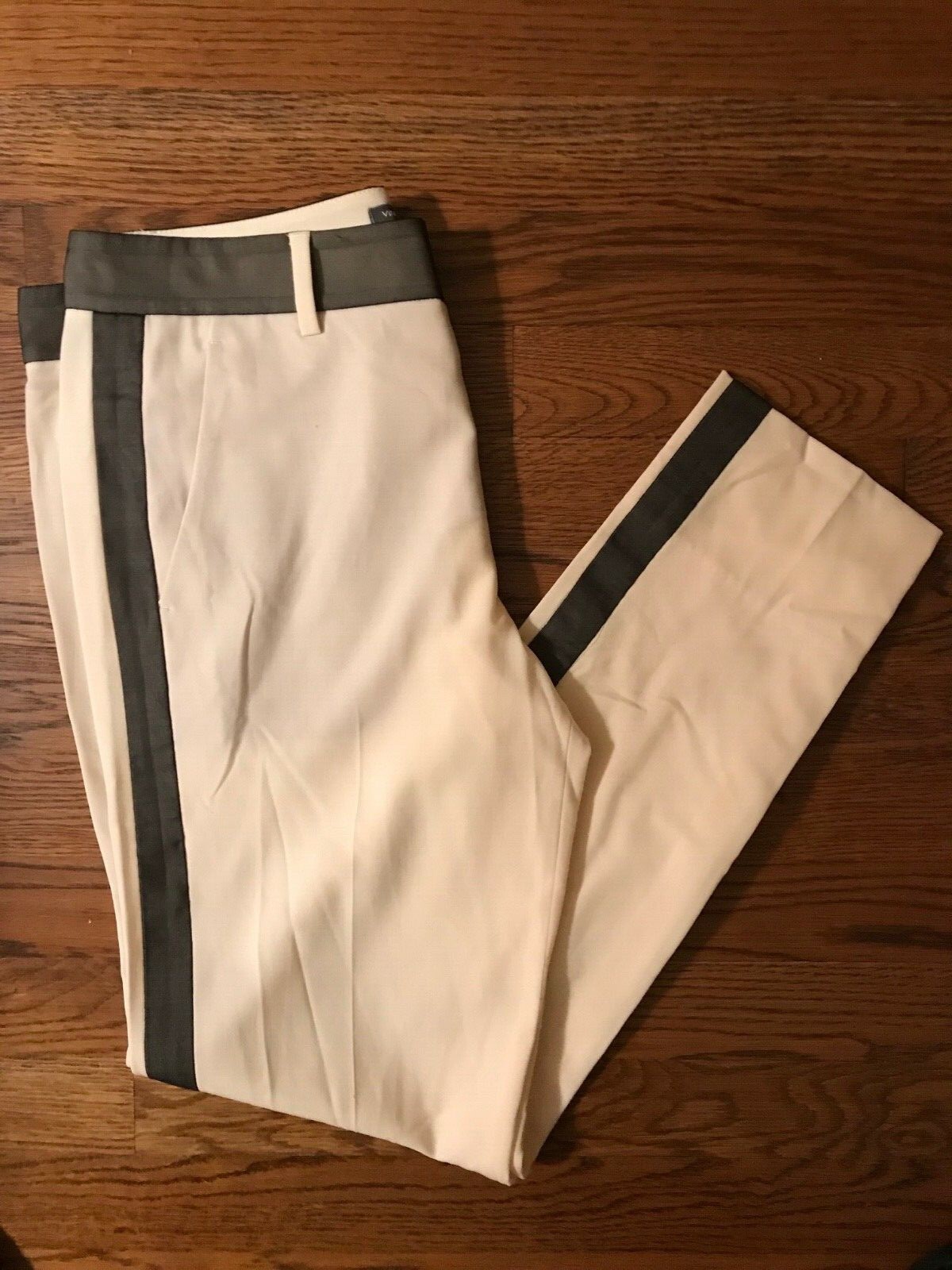 NWT Vince Silk Pants White Colorblock Stripe Size 4 $295.00 Retail | eBay