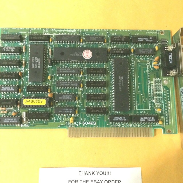 CT-6040S UMC 8BIT MONO/GRAPHIC ISA MONO TTL GRAPHIC CARD for sale ...