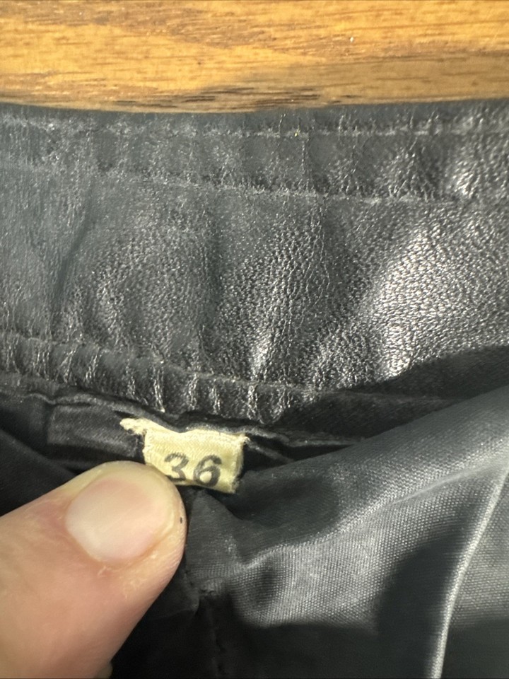 Phillippe Monet Black LEATHER PANTS SIZE 36 | eBay