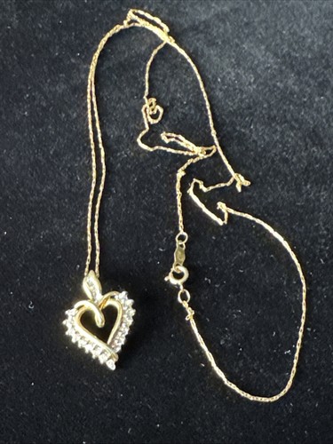 Vintage ADL 10k & Diamond Heart Pendant 22” Necklace TW 1.7g | eBay