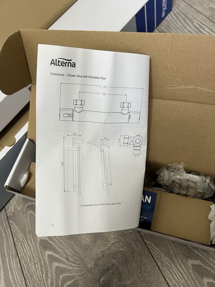 Alterna Iseo Thermostatic Cool Touch Bar Mixer Shower Chrome | eBay UK