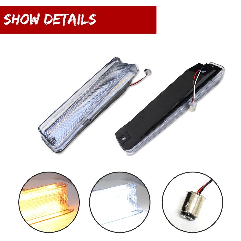 2X Clear Switchback LED DRL Signal Light For 73-79 Ford F-150 Truck 78 ...