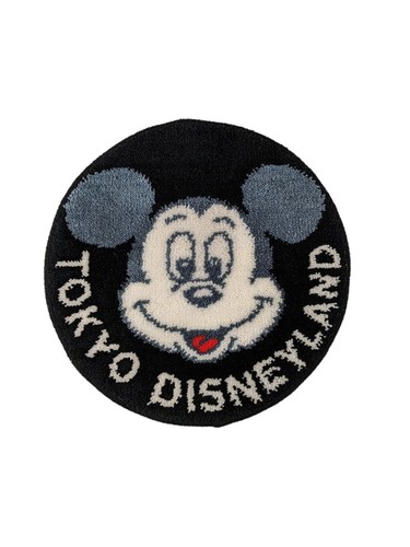 RARE 80s VTG Tokyo Disneyland Tuft Rug Mickey Mouse Face 14.5" Round ...
