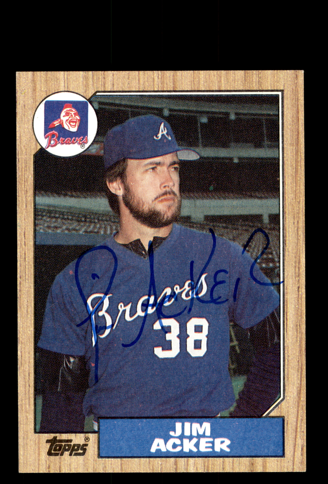 JIM ACKER SIGNED TOPPS BASEBALL CARD 1987 #407 AUTO ATLANTA BRAVES | eBay