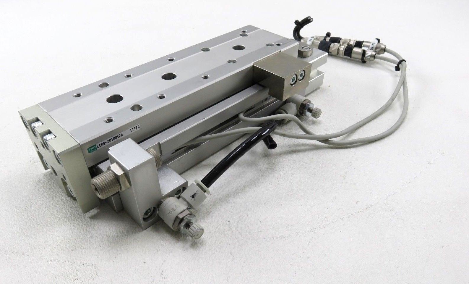 CKD LCRQ-20100S2D Linear Slide Cylinder LCR-Q-20-100 w/ CKD TOH Sensor ...