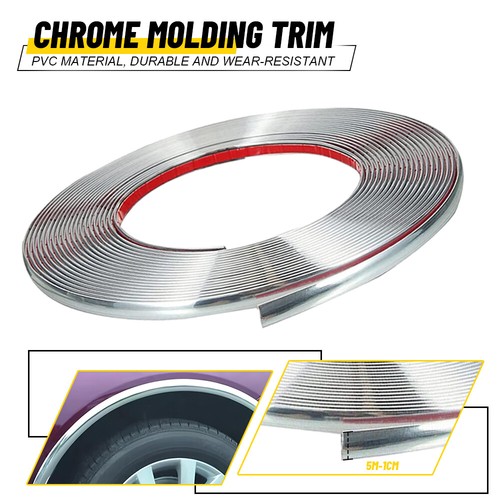 5M*1CM Trim Chrome Molding Body Side Strip For Car Bumper Door Window ...