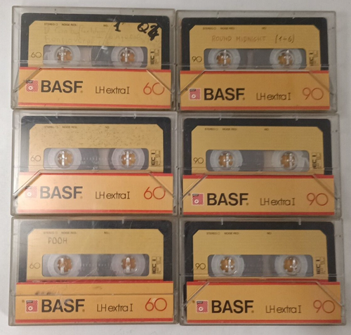 Lotto 6X BASF LH extra I 60 90 1981 musicassette vergini cassette tape vintage | eBay