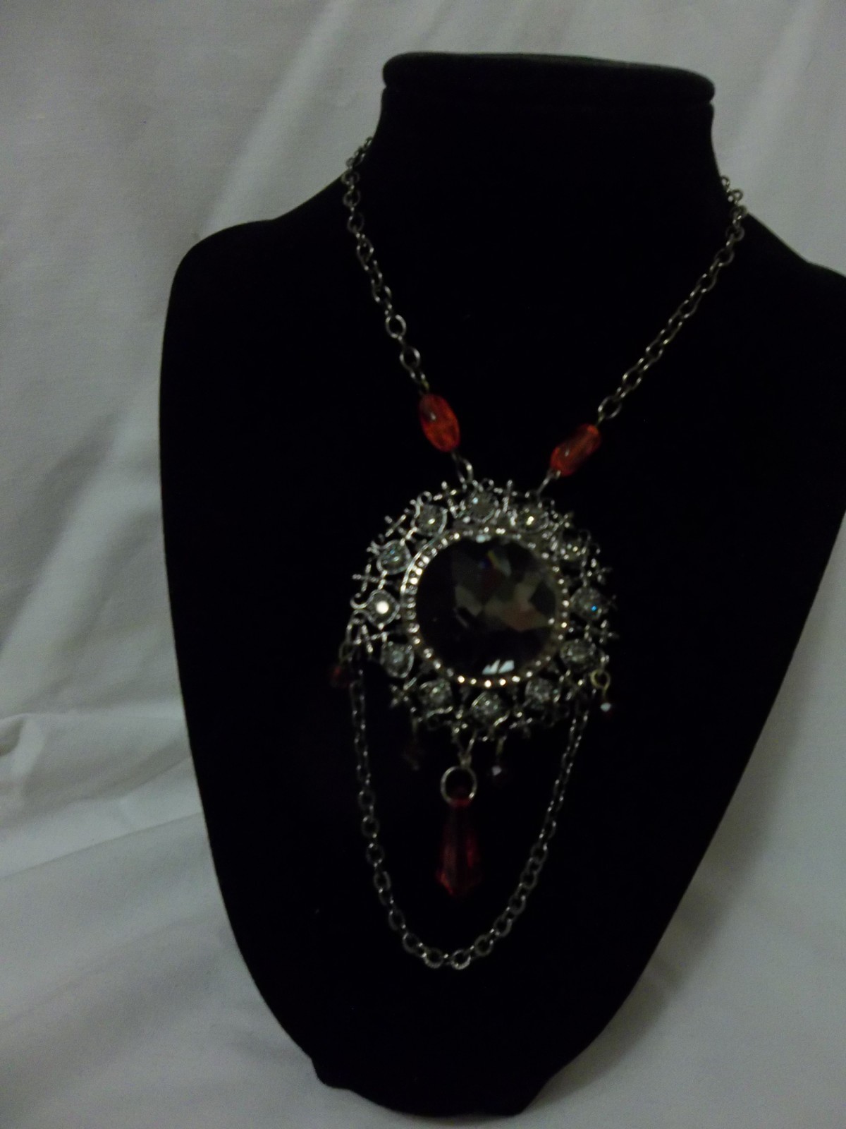 Creepy Vampire Halloween Medallion Rhinestones Gothic/Victorian ...