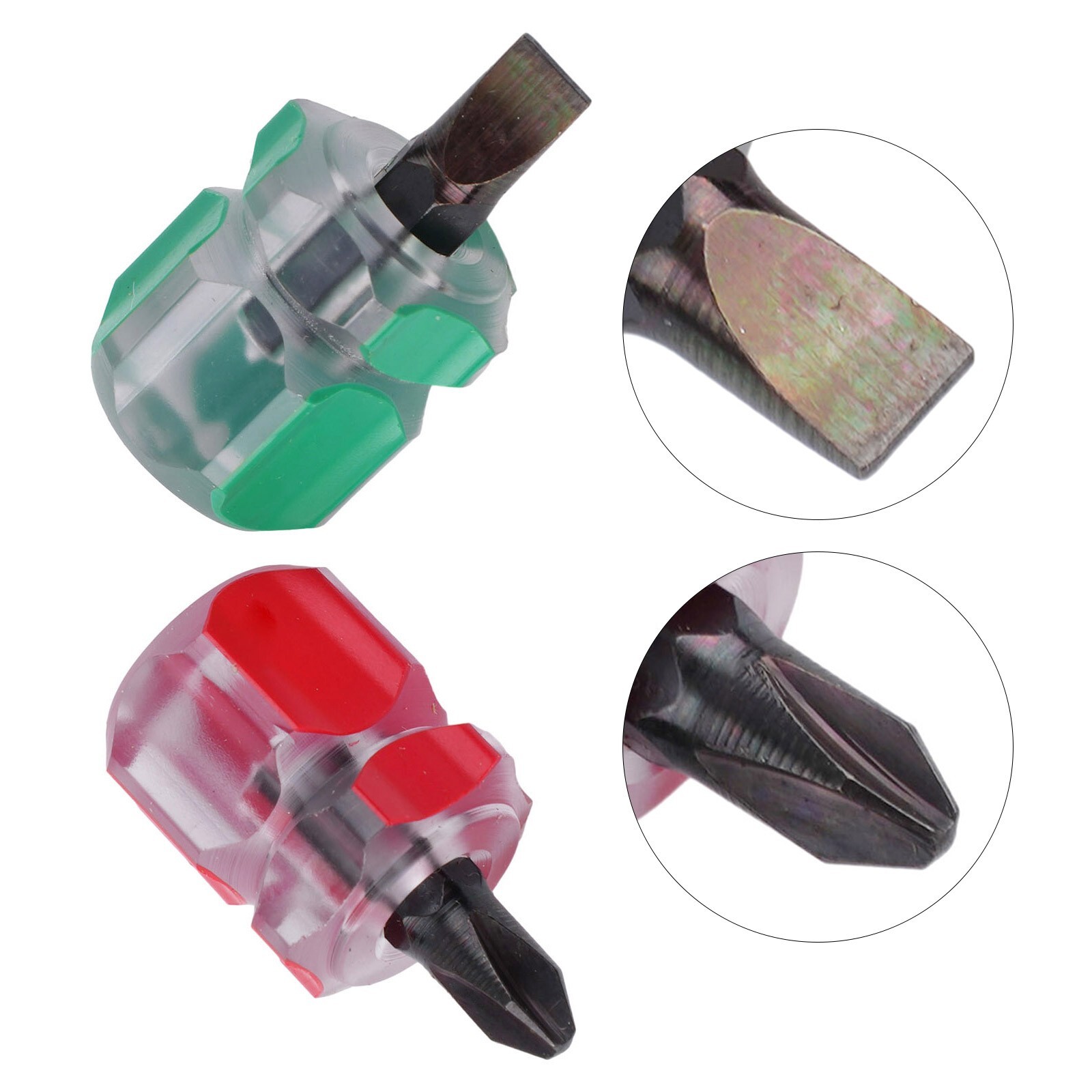 2x Small Stubby Flat Head Cross Head Screw Driver Screwdriver Repair ...