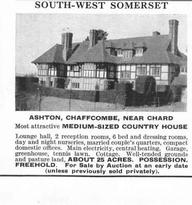 1950 Ashton House Chaffcombe Somerset For Sale With 25 Acres & Cottage ...