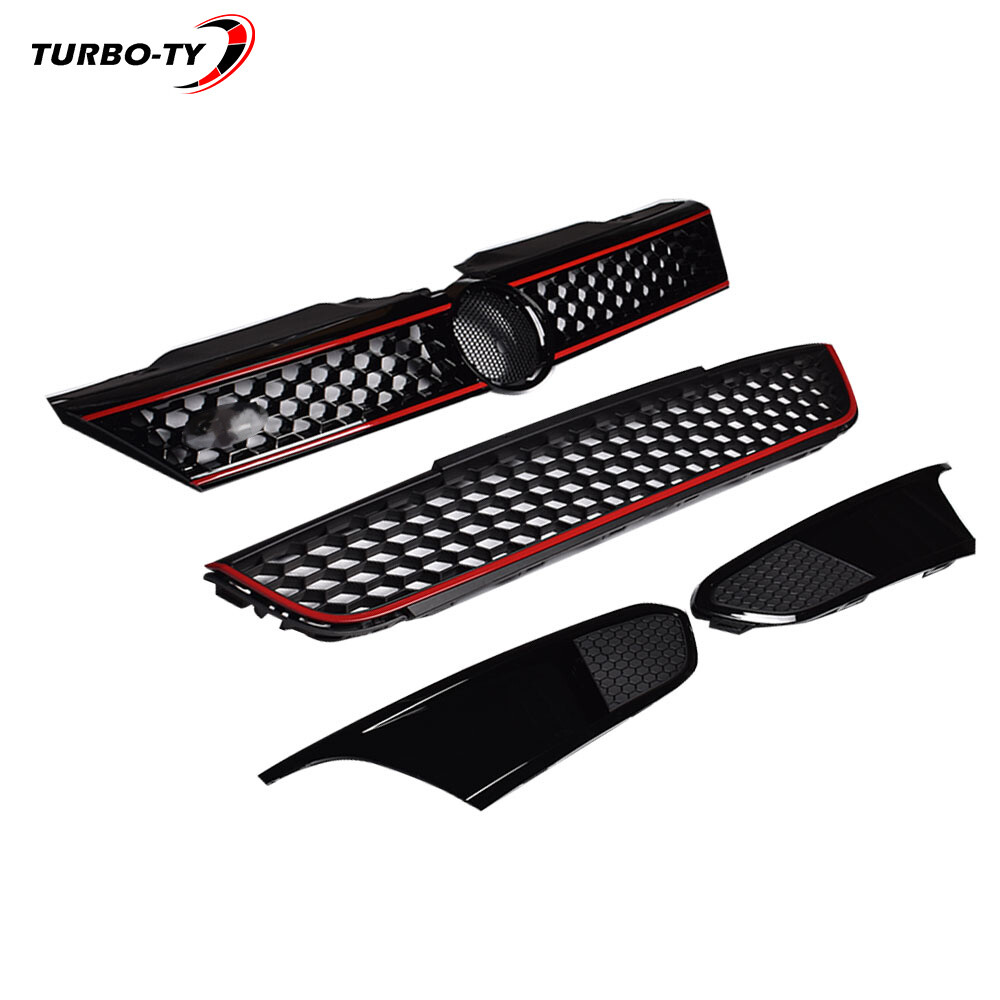 For 2011-2014 VW Jetta MK6 TDI Style Front Upper Lower Grille Red Trim ...