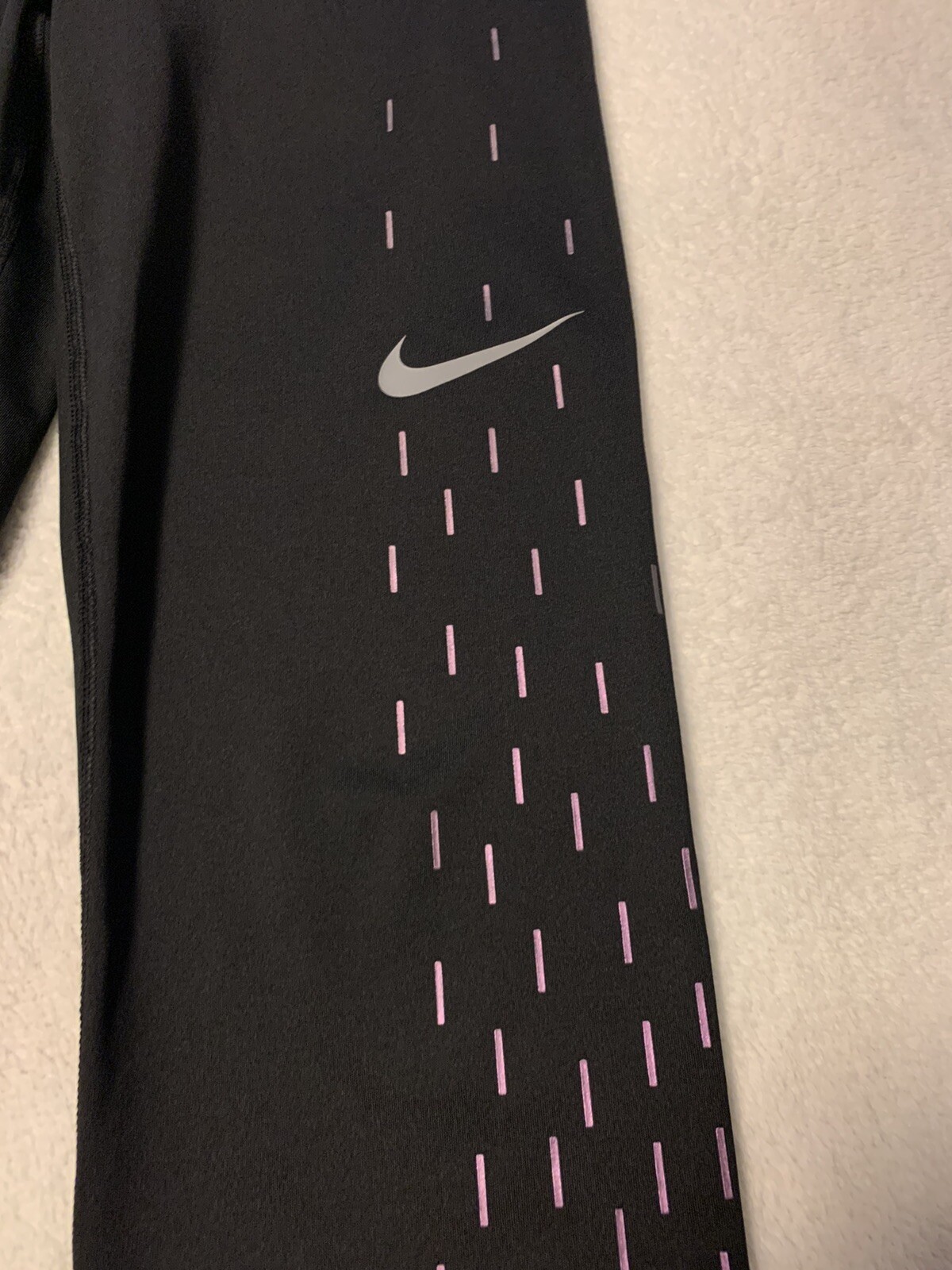 Nike Pro Black Pink Purple Metallic Design Cropped Le… - Gem