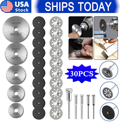 30Pcs Cutting Wheel Set Drill for Dremel Rotary Tool Accessories w/ 1/8 ...