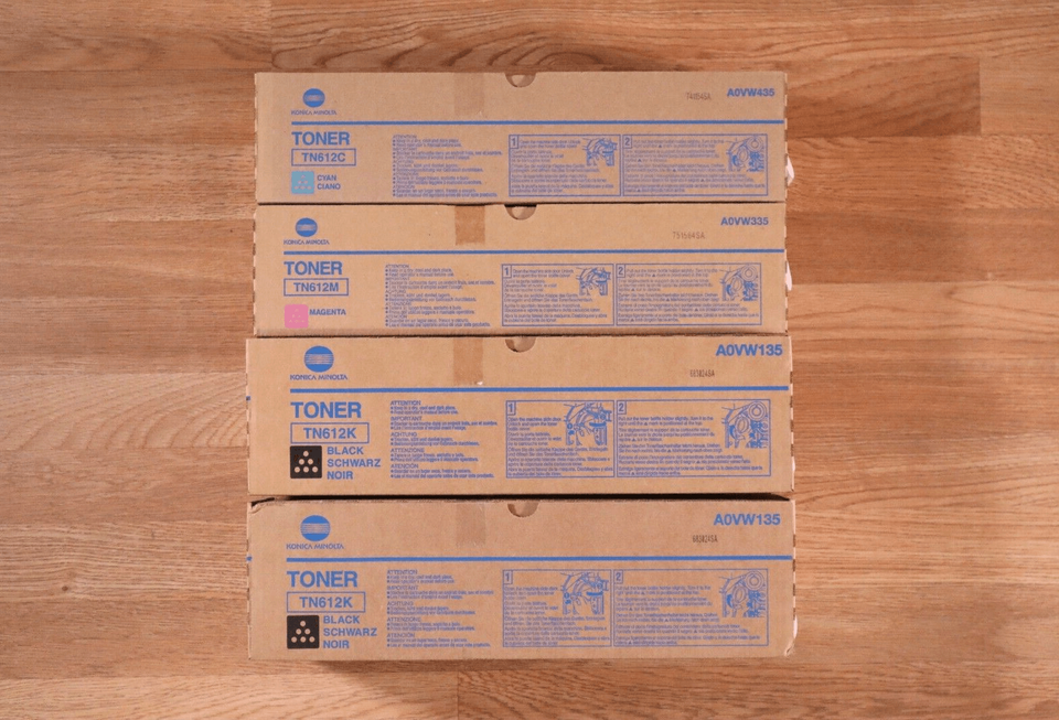 Genuine Konica TN612 Toners (C,M,K,K) for Bizhub Pro C5501/C6501/C6501P ...