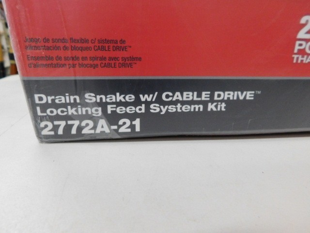 Milwaukee 2772A-21 M18 FUEL Drain Snake with Cable Drive Locking Feed ...