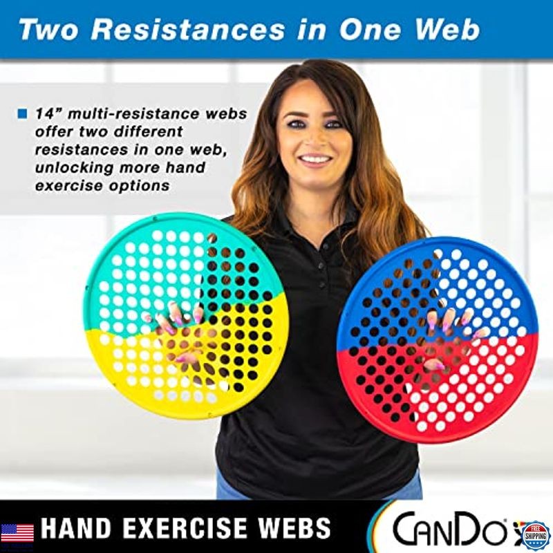 CanDo 14" Hand Exercise Webs - Boost Grip Strength & Enhance Hand ...