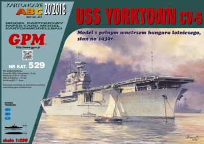 Card Paper Cut Out Model Kit GPM Aircraft Carrier USS Yorktown (CV-5) 1 ...