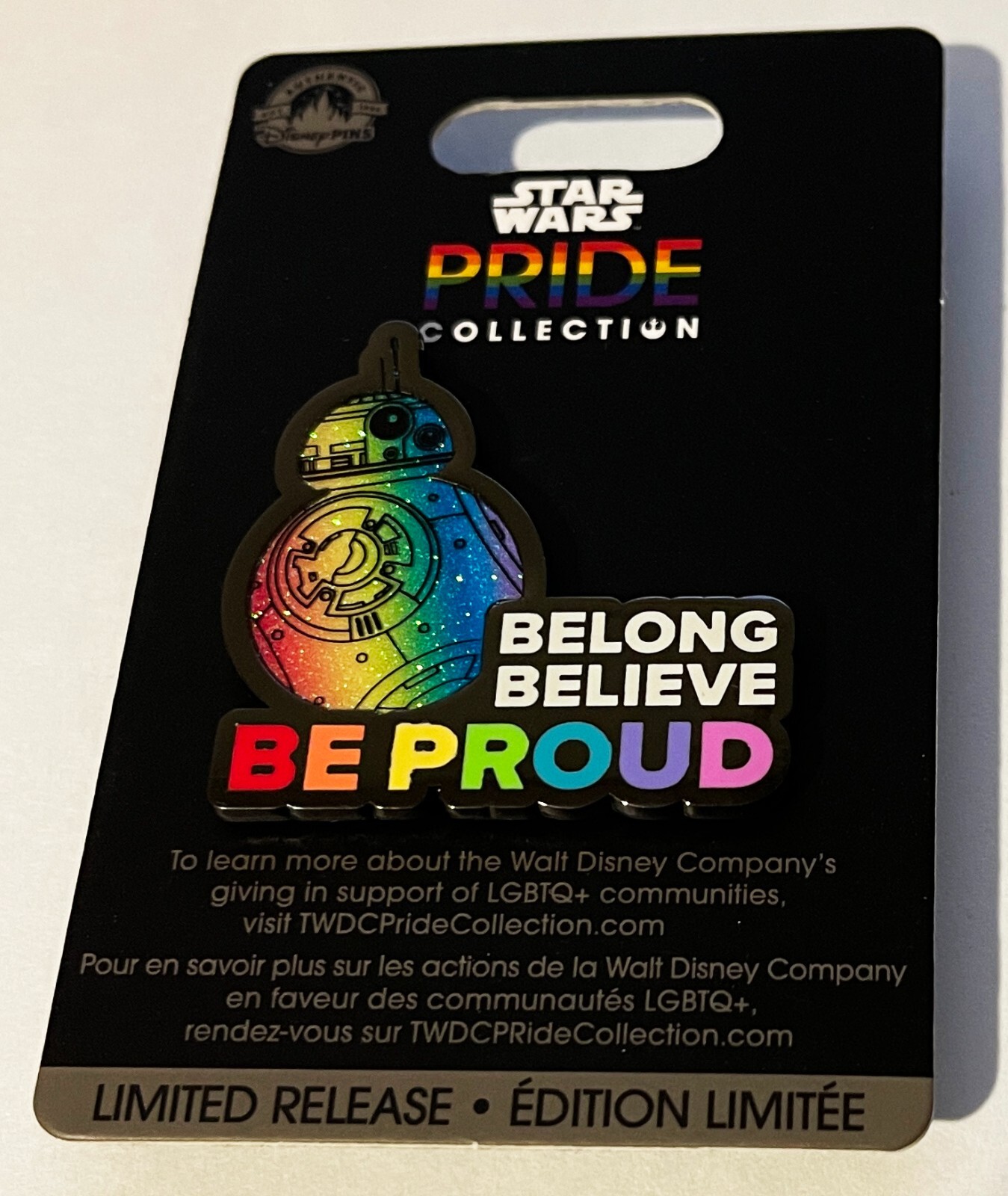 Disney Collector Pin LGBTQ Rainbow Pride Star Wars BB8 Be Proud LR 2022 ...
