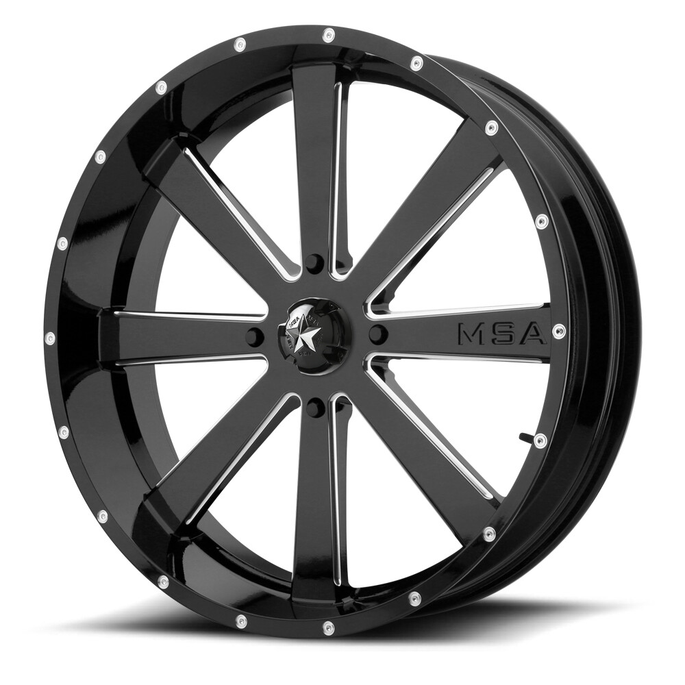 MSA OFFROAD M34 Flash Rim 20X7 4x156 Offset 0 Gloss Black Milled ...