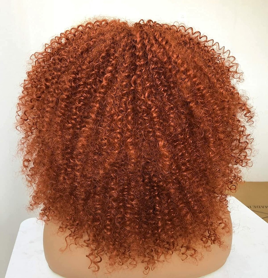 Afro Curly Wigs Synthetic Soft Wig Heat Safe Copper Red Orange for ...