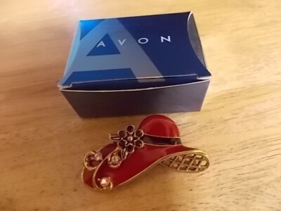 Avon Vintage Red Hat Pin w/Original Box | eBay