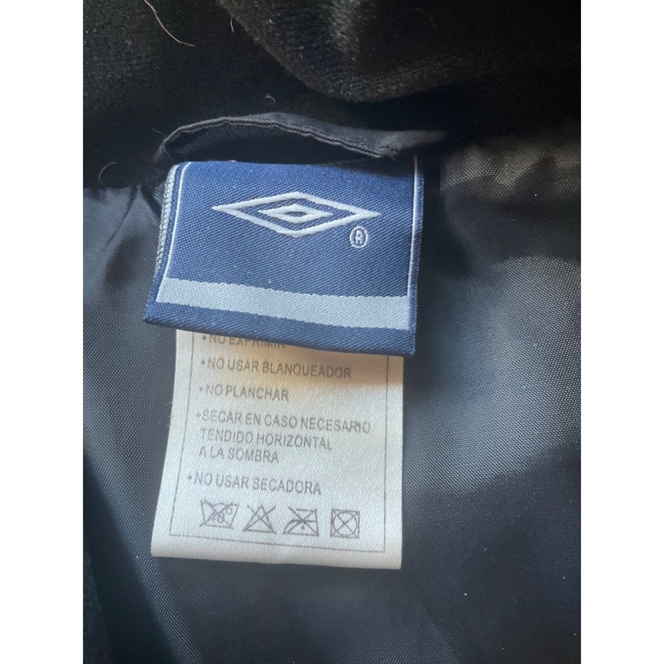 Vintage Umbro Mens XL Black Quilted Puffer Jacket Coat Down Blend* Read ...